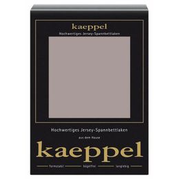 Spannbettlaken Kaeppel "Single Jersey Mako Elasthan", grau (platinfarben), L:200cm, Jersey-Elasthan, Obermaterial: 97% Baumwolle, 3% Elasthan, Bettlaken, Spannbettlaken, aus 97% Baumwolle und 3% Elasthan