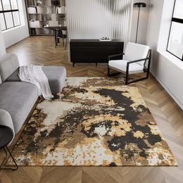 Teppich Esprit "Manhattan", gold, B:80cm H:6mm L:150cm, Schurwolle, Teppiche, Teppich, Wollteppich, kurzflor, Vintage, gewebt, modern, edel, Wohnzimmer
