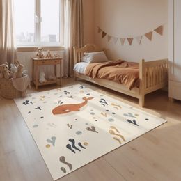 Kinderteppich Hanse Home "Moby", creme multifarben, B:120cm H:10mm L:170cm, Polypropylen, Teppiche, Kinderteppich, Pflegeleicht, Weich, Kinderzimmer, Spielteppich, Spielunterlage