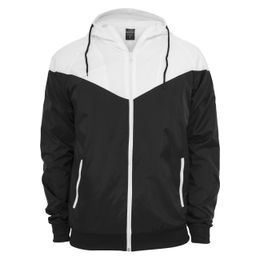 Allwetterjacke Urban Classics "Urban Classics Herren Arrow Windrunner", Herren, Gr. L, schwarz, wei&szlig;, 100% Polyamid, mehrfarbig, normal, ohne Ausschnitt, Jacken