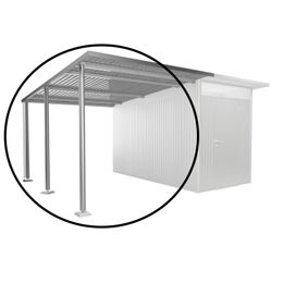 Ger&auml;tehaus-Anbaudach BioHort "f&uuml;r AvantGarde A4/A8 Gr. L verschiedene Farben", silber (silber, metallic), B:243cm H:222cm T:340cm, Gartenhaus-Anbaud&auml;cher
