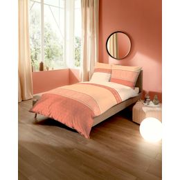 Bettw&auml;sche Kaeppel "Majestic", orange (mandarine), B/L: 155cm x 220cm, 1 Stk., 1 Stk., Mako-Satin, B/L: 80cm x 80cm, 2 Stk., Mako-Satin, Obermaterial: 100% Baumwolle, Bettw&auml;sche, Bettw&auml;sche