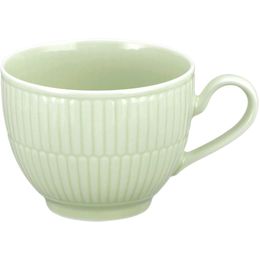 Tasse Seltmann Weiden "Amina", gr&uuml;n, B:8,8cm H:6,7cm &Oslash;:11,5cm, Porzellan, Trinkgef&auml;&szlig;e, Tasse, Kaffeetasse aus Porzellan mit Relief