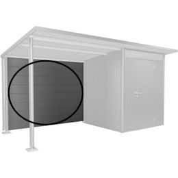 Ger&auml;tehaus-R&uuml;ckwand BioHort "Gr. L f&uuml;r Seitendach AvantGarde, verschiedene Farben", quarzgrau, metallic, B:231,5cm H:182cm T:3,5cm, Stahlblech, Gartenhaus-Seitenw&auml;nde