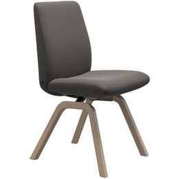 Polsterstuhl stressless "Laurel", grau (metal grau paloma, schwarz), B:49cm H:92cm T:59cm, Leder PALOMA: PALOMA ist ein durchgef&auml;rbtes Semianilin-M&ouml;belleder mit nat&uuml;rlicher Narbung., St&uuml;hle, Polsterstuhl, Low Back, Gr&ouml;&szlig;e L, mit schr&auml;ggestellten Beinen in Schwarz