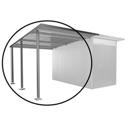 Ger&auml;tehaus-Anbaudach BioHort "f&uuml;r AvantGarde A4/A8 Gr. L verschiedene Farben", grau (quarzgrau, metallic), B:243cm H:222cm T:340cm, Gartenhaus-Anbaud&auml;cher
