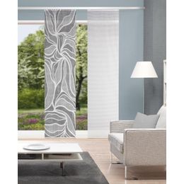 Schiebegardine Vision S "VAGUE", grau, B:60cm H:260cm, Polyester, Polyester, Gardinen, digital bedruckt