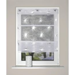 Magnetrollo Home Wohnideen "FELISHA", silber, B:45cm H:130cm, Obermaterial: 100% Polyester, Raffrollos, Foliendruck