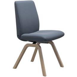 Polsterstuhl stressless "Laurel", blau (sparrow blau paloma, schwarz), B:49cm H:92cm T:59cm, Leder PALOMA: PALOMA ist ein durchgef&auml;rbtes Semianilin-M&ouml;belleder mit nat&uuml;rlicher Narbung., St&uuml;hle, Polsterstuhl, Low Back, Gr&ouml;&szlig;e L, mit schr&auml;ggestellten Beinen in Schwarz