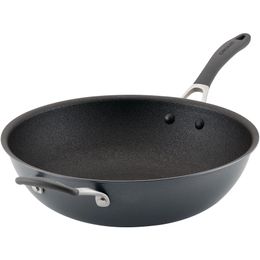 Wok Circulon "Circulon A1 Wokpfanne mit Gegengriff, 34 cm", grau (anthrazit), B:19,2cm H:14,9cm L:58cm &Oslash;:34cm, Pfannen, Wok, dreilagig beschichtet, kratzfest, sp&uuml;lmaschinenfest