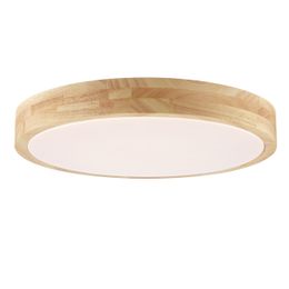 Brilliant LED Deckenleuchte "Moreen", holz hell, wei&szlig;, 1, &Oslash; 34cm H: 6cm, 1 Stk., Leuchten, &Oslash; 34 cm, 2000lm, Lichtfarbe bei Montage w&auml;hlbar, 2700K, 4000K, 6500 K, LED Deckenleuchte