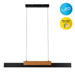 N&auml;ve N&Auml;VE LED Pendelleuchte "Wiebke", schwarz (schwarz braun), 1, H: 150cm, 1 Stk., Leuchten, mit Holz, dimmbar per Wandschalter, Memoryfunktion, h&ouml;henverstellbar, LED Pendelleuchte