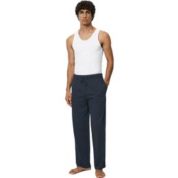 Marc O'Polo Loungehose MARC O'POLO "Mix & Match Cotton", Damen, Gr. L, N-Gr, blau (schwarz navy), Single Jersey, Obermaterial: 100% Baumwolle, unifarben, regular fit lang, Hosen Loungehose, mit Tunnelzug und Bindeband, Regular Fit