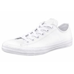 Sneaker Converse "Chuck Taylor Basic Leather Ox Monocrome", Gr. 39, wei&szlig;, Leder, Schuhe Skaterschuh Canvassneaker Sneaker low