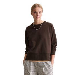 Marc O'Polo Sweatshirt MARC O'POLO DENIM "aus Organic Cotton-Mix", Damen, Gr. L, schwarz espresso, Obermaterial: 90% Baumwolle, 10% Polyester, unifarben, relaxed fit, Rundhals, B&uuml;ndchen, Sweatshirts Sweatshirt