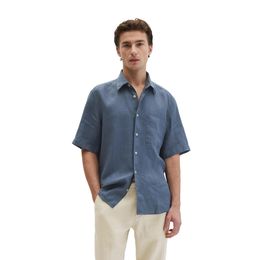 Marc O'Polo Kurzarmhemd MARC O'POLO "aus reinem Leinen", Herren, Gr. XL, Normalgr&ouml;&szlig;en, stormy blau, Obermaterial: 100% Leinen, unifarben, regular fit normal, normaler Saum, Hemden