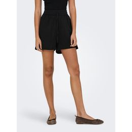 Shorts Only "ONLTIZANA STRING COTTON SHORTS WVN", Damen, Gr. L (40), N-Gr, schwarz, Web, Obermaterial: 100% Baumwolle, unifarben, loose fit kurz, Hosen Shorts, Baumwolle, loose fit
