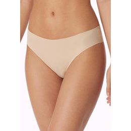 Slip Schiesser "Invisible Light", Damen, Gr. 44, beige (sand), Single Jersey, Obermaterial: 70% Polyamid, 30% Elasthan, eng, Unterhosen Slip, mit flach verklebten Seitenn&auml;hten
