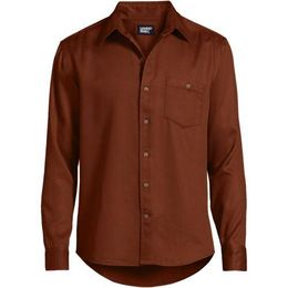 LANDS' END Twill-Hemd, Herren,  Braun, Lyocell (Viskose), by Lands' End