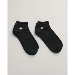 Sneakersocken Gant, Herren, Gr. 40-42, schwarz, Baumwollmischung, Socken Sneakersocken
