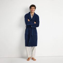 LANDS' END Bademantel aus t&uuml;rkischem Frottee, Herren,  Blau, Baumwolle, by Lands' End