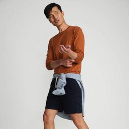 LANDS' END Chino-Shorts mit Dehnbund, Herren,  Blau, Elasthan/Baumwoll-Mischung, by Lands' End