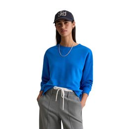 Marc O'Polo Sweatshirt MARC O'POLO DENIM "aus Organic Cotton-Mix", Damen, Gr. XXS, pale cobalt, Obermaterial: 90% Baumwolle, 10% Polyester, unifarben, relaxed fit, Rundhals, B&uuml;ndchen, Sweatshirts Sweatshirt