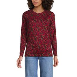 LANDS' END Supima-Shirt, Langarm, Damen,  Rot, Baumwolle, by Lands' End