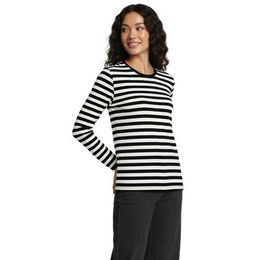 LANDS' END Supima-Shirt, Langarm, Damen,  Schwarz, Baumwolle, by Lands' End