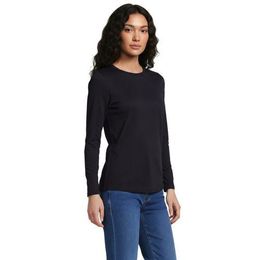 LANDS' END Supima-Shirt, Langarm, Damen,  Schwarz, Baumwolle, by Lands' End