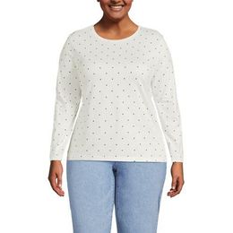 LANDS' END Supima-Shirt, Langarm, Damen,  Wei&szlig;, Baumwolle, by Lands' End