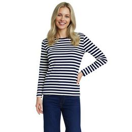LANDS' END Supima-Shirt, Langarm, Damen,  Blau, Baumwolle, by Lands' End