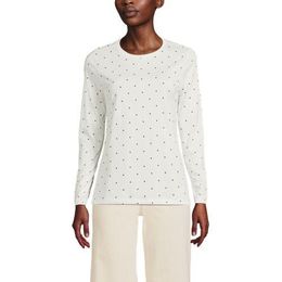 LANDS' END Supima-Shirt, Langarm, Damen,  Wei&szlig;, Baumwolle, by Lands' End