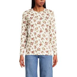 LANDS' END Supima-Shirt, Langarm, Damen,  Wei&szlig;, Baumwolle, by Lands' End