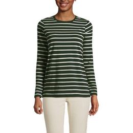 LANDS' END Supima-Shirt, Langarm, Damen,  Gr&uuml;n, Baumwolle, by Lands' End