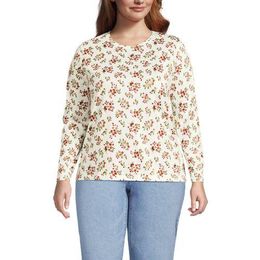 LANDS' END Supima-Shirt, Langarm, Damen,  Wei&szlig;, Baumwolle, by Lands' End
