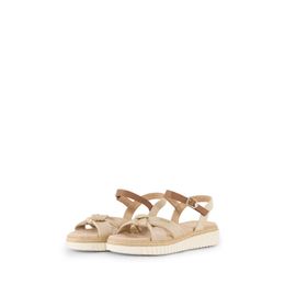 Tom Tailor Damen Sandalen mit Bast-Details, gold, Uni, Gr. 39