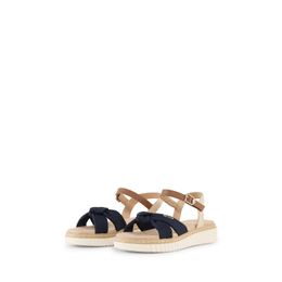 Tom Tailor Damen Sandalen mit Bast-Details, blau, Uni, Gr. 40