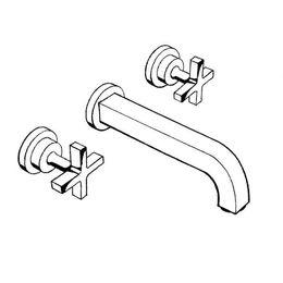 Hansgrohe Axor Citterio Fertigmontageset 39143000 Unterputz-3-Loch-Waschtischarmatur, mit Kreuzgriffen, chrom