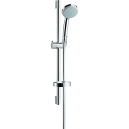 Hansgrohe Brauseset Croma 100 Vario 27776000 mit 65 cm Brausestange Unica C, chrom, Ecosmart