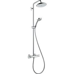 Hansgrohe Croma 220 Ecosmart Showerpipe 27188000 mit Brausearm 400 mm, schwenkbar, chrom