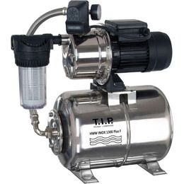 T.I.P. HWW INOX 1300 Plus F Hauswasserwerk - Edelstahl 31155, mit Vorfilter, 4.350 l/h, 50 m F&ouml;rderh&ouml;he, 1.200 W, 22 l Kessel