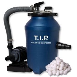 T.I.P. 2in1 Pool-Filterset und Chlordosierer - 15 m&sup3; Becken, 4.000 l/h, inkl. Filterballs, ChlorComfort 15000, 30302