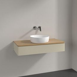 Villeroy & Boch Villeroy und Boch Antao Waschtisch-Unterschrank K09111HJ 100x19x50cm, Waschbeckenplattenfarbe honey oak, silk grey matt lacquer