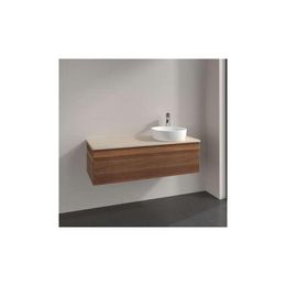 Villeroy & Boch Villeroy und Boch Antao Waschtisch-Unterschrank L34013HM mit Beleuchtung, 1 Auszug, 1200 x 360 x 500 mm, Front ohne Struktur, Warm Walnut / Botticino