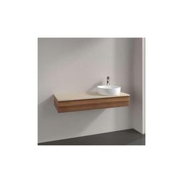 Villeroy & Boch Villeroy und Boch Antao Waschtisch-Unterschrank K12053HM 120x19x50cm, Hahnloch, Waschbeckenplattenfarbe botticino, warm walnut