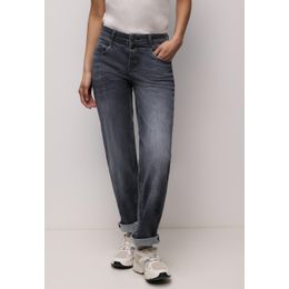 Comfort-fit-Jeans Street One, Damen, Gr. 28, L&auml;nge 28, steel grau washed, Jeans, 84% Baumwolle, 13% Polyester, 3% Elasthan, unifarben, kn&ouml;chelfrei, Jeans, Middle Waist