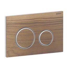 Geberit Sigma 50 Round Bet&auml;tigungsplatte 115884JX1 Platte/Taste verchromt, Nussbaum, Ring verchromt, f&uuml;r 2-Megen-Sp&uuml;lung