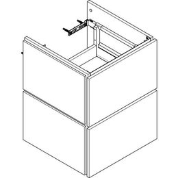 Hansgrohe Xilesa E Waschtischunterschrank 54291550 480x470mm, 2 Schubk&auml;sten PushOpen, Eiche Kaschmir