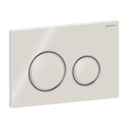Geberit Sigma 50 Round Bet&auml;tigungsplatte 115884JL1 Platte/Ringe verchromt, Platte/Tasten sand-grau, f&uuml;r 2-Megen-Sp&uuml;lung